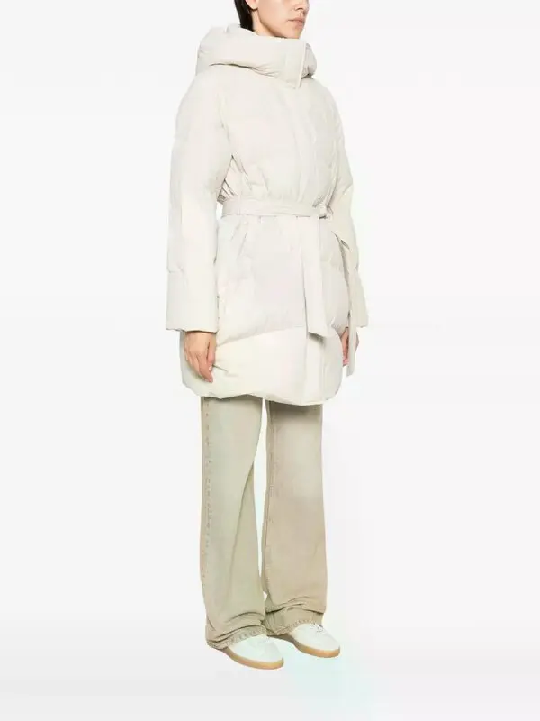 SEA WING Belted Hooded Puffer Coat