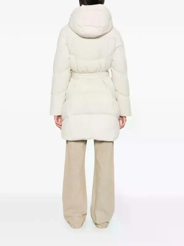 SEA WING Belted Hooded Puffer Coat