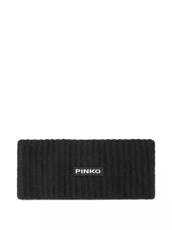 Pinko Felce Hair Band With Logo Lettering - Black