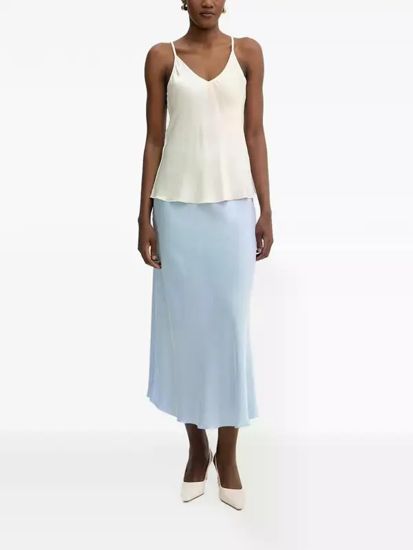 HAVEONE Satin-finish Bias-cut Midi Skirt