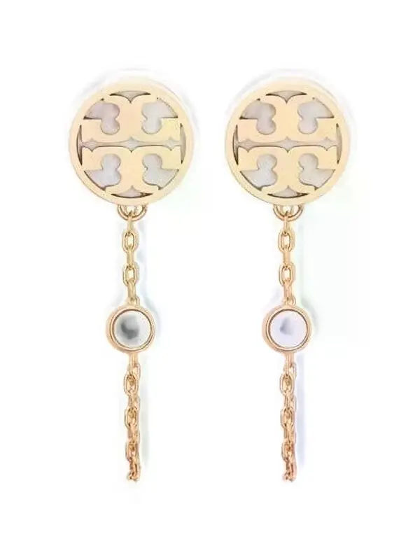 Tory Burch Icon Mother-of-pearl Chain Earrings - Gold