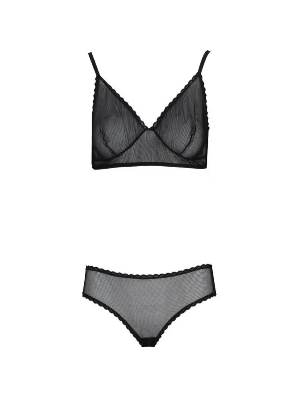 LAURA URBINATI Mesh-panelled Scalloped-trim Bra
