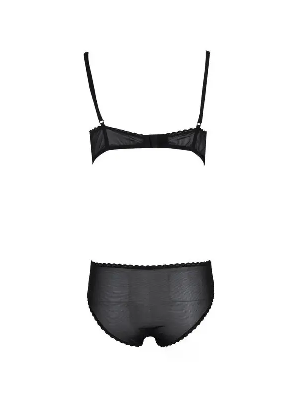 LAURA URBINATI Mesh-panelled Scalloped-trim Bra
