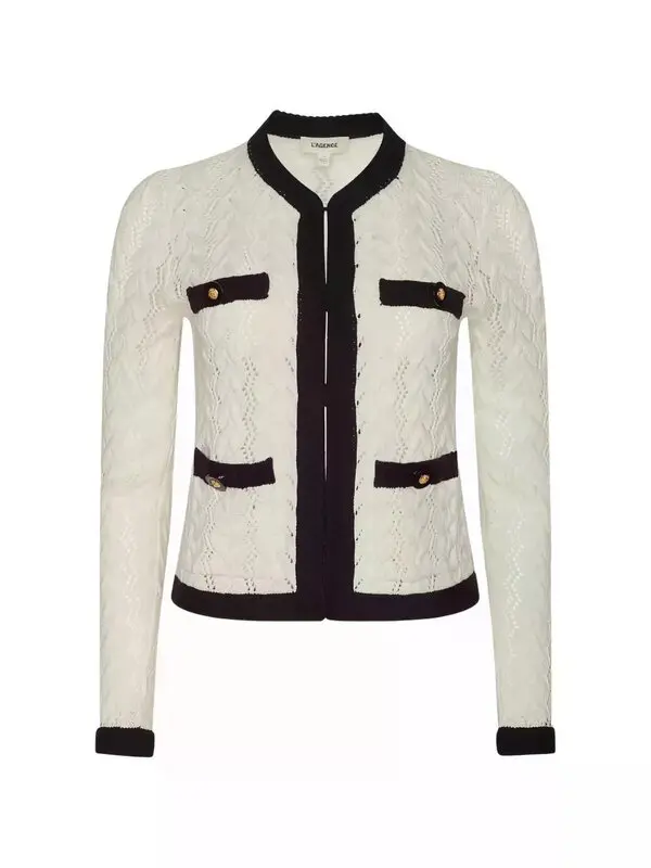 L'Agence Zephyra Pointelle Cardigan