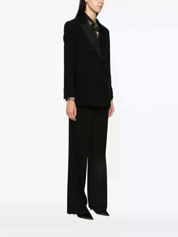 NINA 14.7 Double-breasted Peak-lapel Jacket - Black