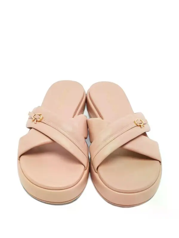 GIANVITO ROSSI Alima Crossover Sandals - Neutrals