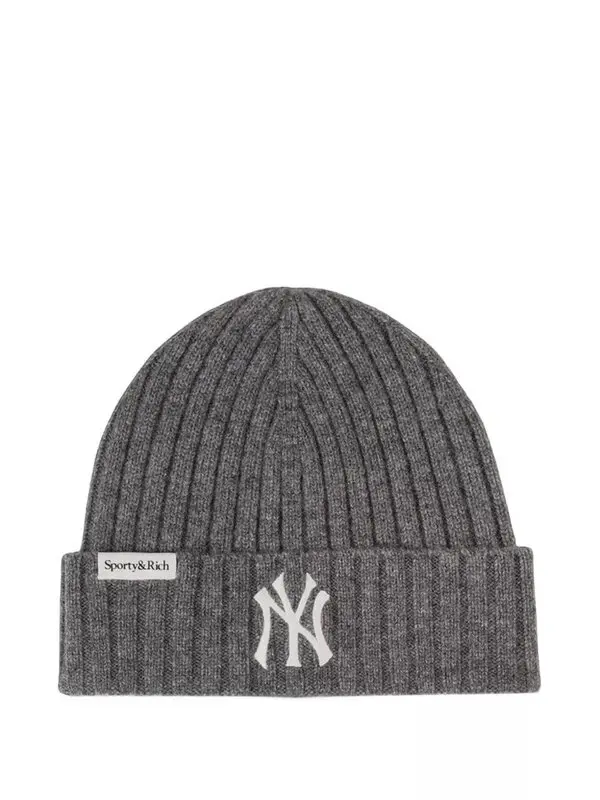 SPORTY & RICH X Yankees Ribbed-knit Beanie Hat