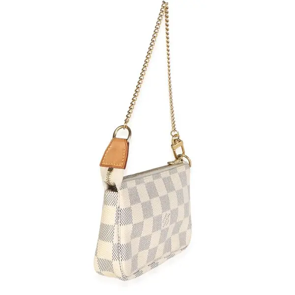 LOUIS VUITTON Damier Azur Canvas Mini Pochette Accessoires - Beige