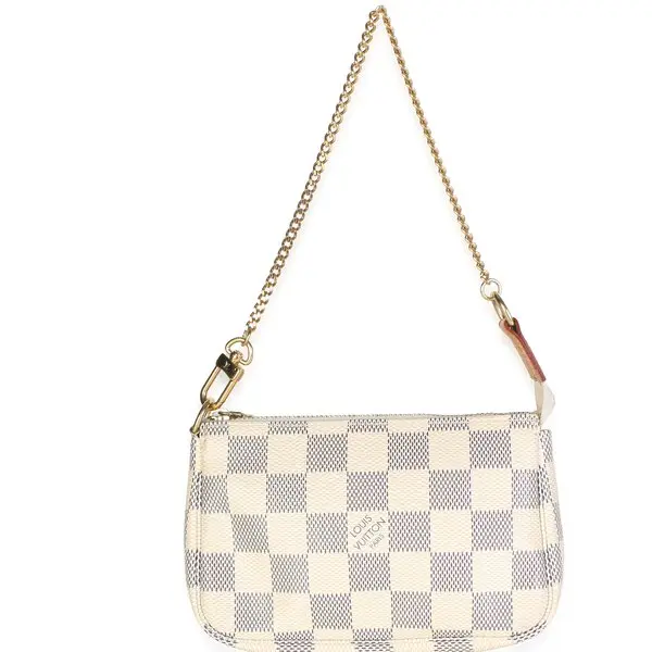 LOUIS VUITTON Damier Azur Canvas Mini Pochette Accessoires - Beige