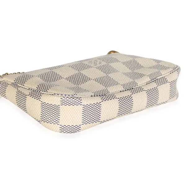 LOUIS VUITTON Damier Azur Canvas Mini Pochette Accessoires - Beige