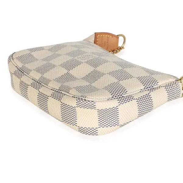 LOUIS VUITTON Damier Azur Canvas Mini Pochette Accessoires - Beige