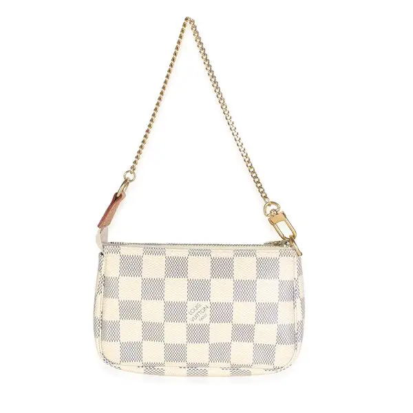 LOUIS VUITTON Damier Azur Canvas Mini Pochette Accessoires - Beige
