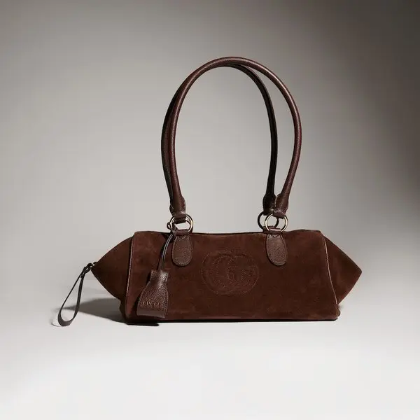 Gucci Medium Boston Bag With Double G Detail Suede