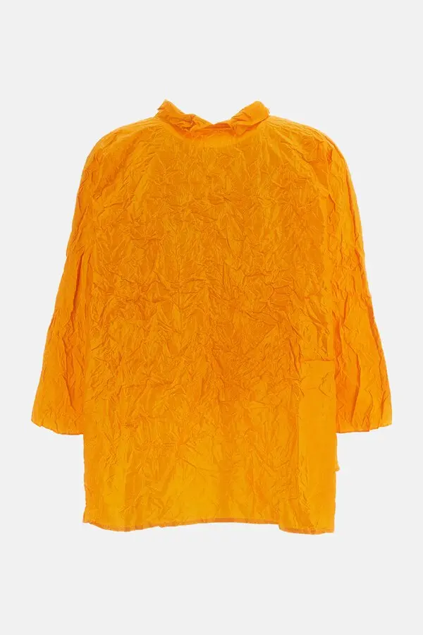 DANIELA GREGIS Collar Washed Silk Shirt