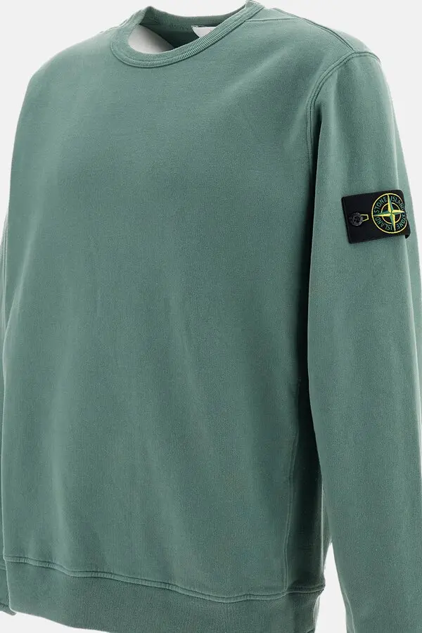 Stone Island Brushed Organic Cotton Fleece Crewneck Sweatshirt - Multicolor
