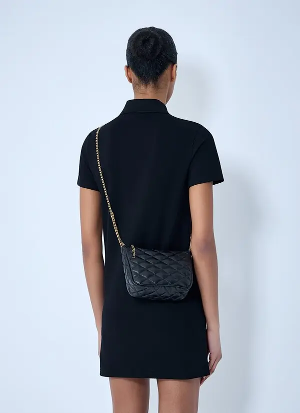 SAINT LAURENT Quilted Leather Chain Bag