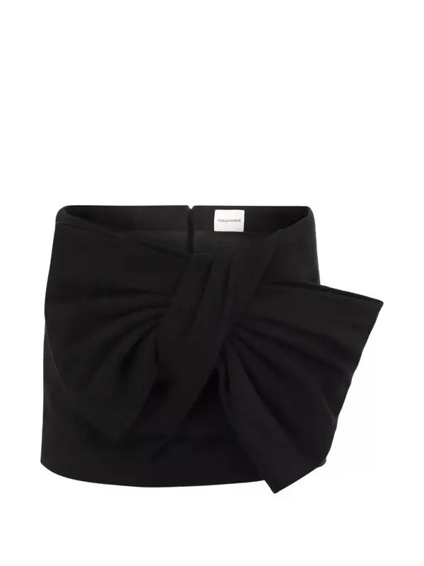 7 For All Mankind Bow-detail Mini Skirt - Black
