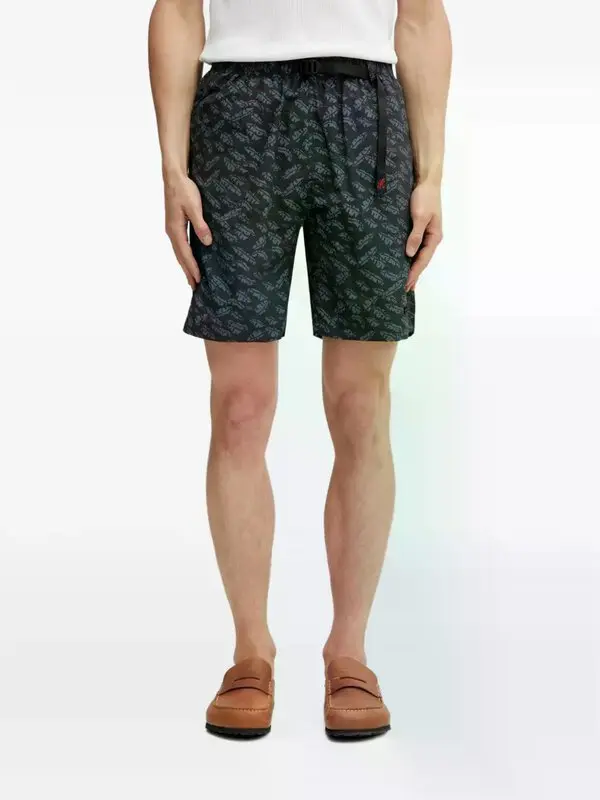 Gramicci Leaf-print Belted Shorts - Black