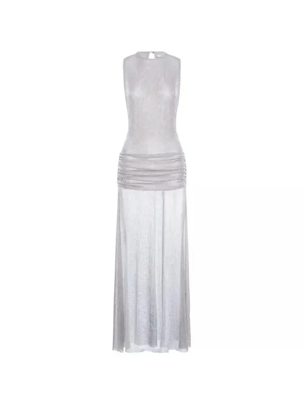 MANURI Moonlight Ruched-waist Maxi Dress - Grey