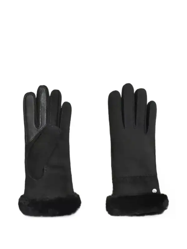 UGG Shearling-trim Leather Gloves