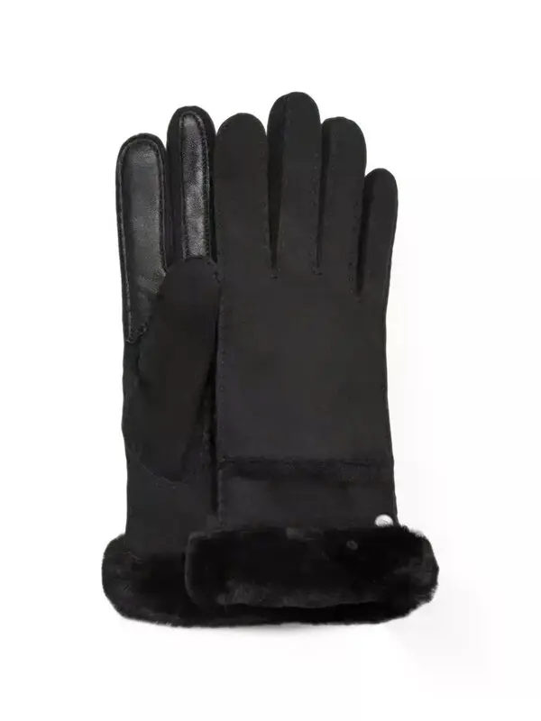 UGG Shearling-trim Leather Gloves