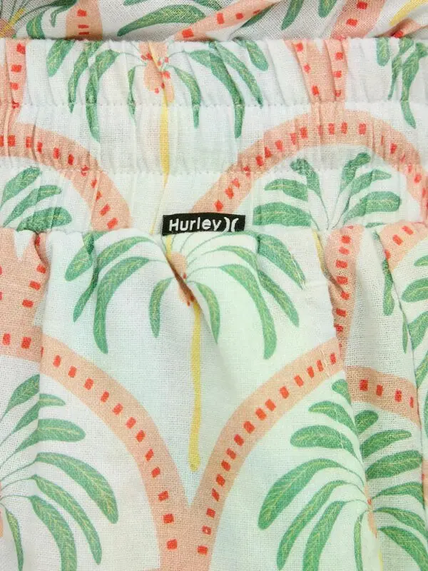 Hurley Palm-tree-print Drawstring Beach Shorts