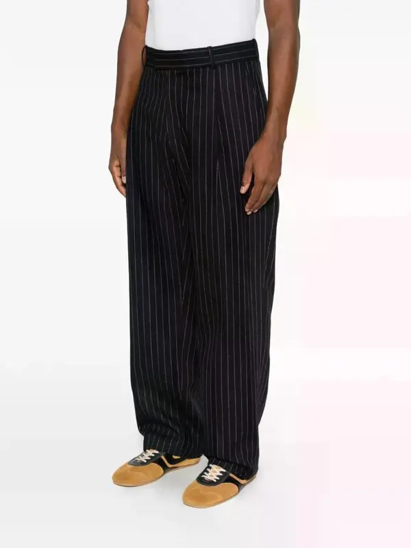 Drole De Monsieur Pinstripe-pattern Pleated Trousers