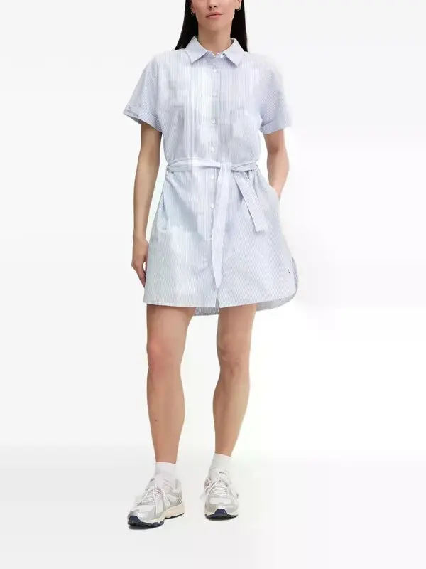 Helly Hansen Striped Belted Shirt Mini Dress