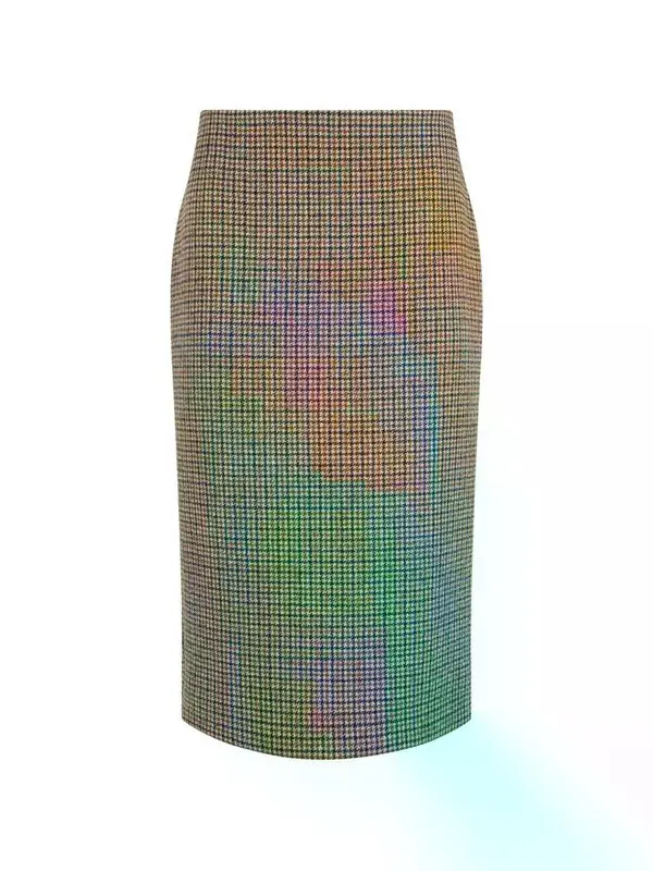 P.a.r.o.s.h Houndstooth-pattern Pencil Midi Skirt
