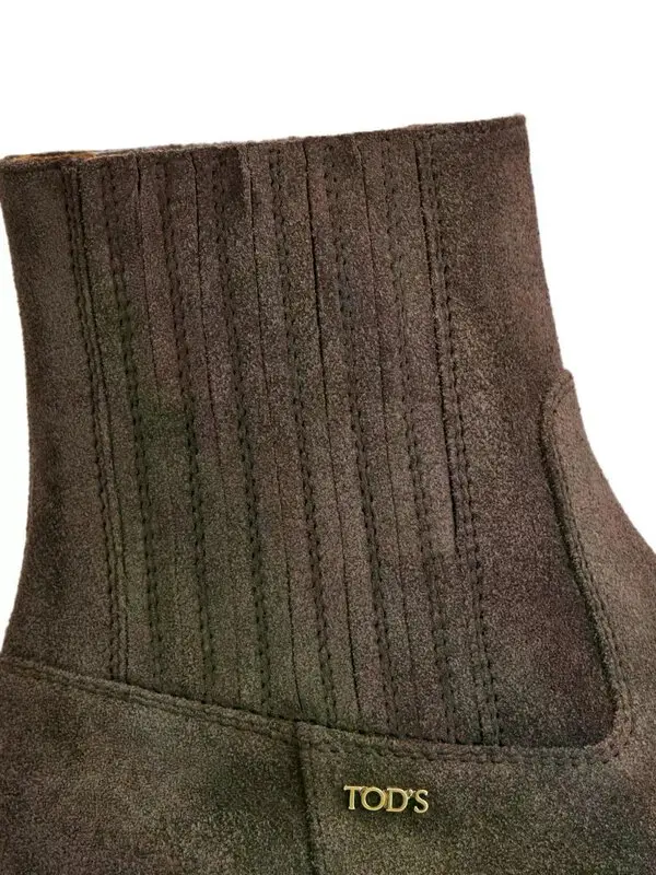 TOD'S Logo-plaque Suede Ankle Boots