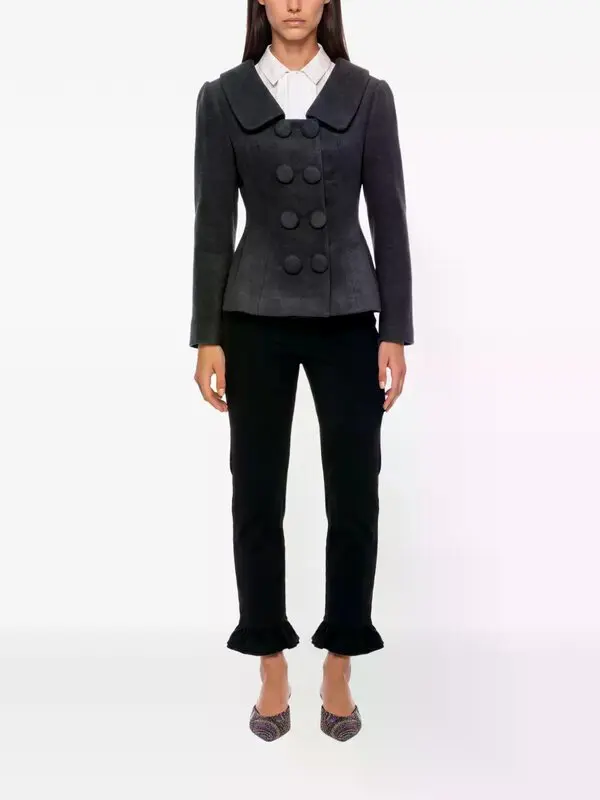 SHUSHU/TONG Double-breasted Peter Pan Collar Fitted Blazer
