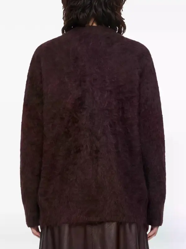 FORTE_FORTE Brushed-finish V-neck Cardigan