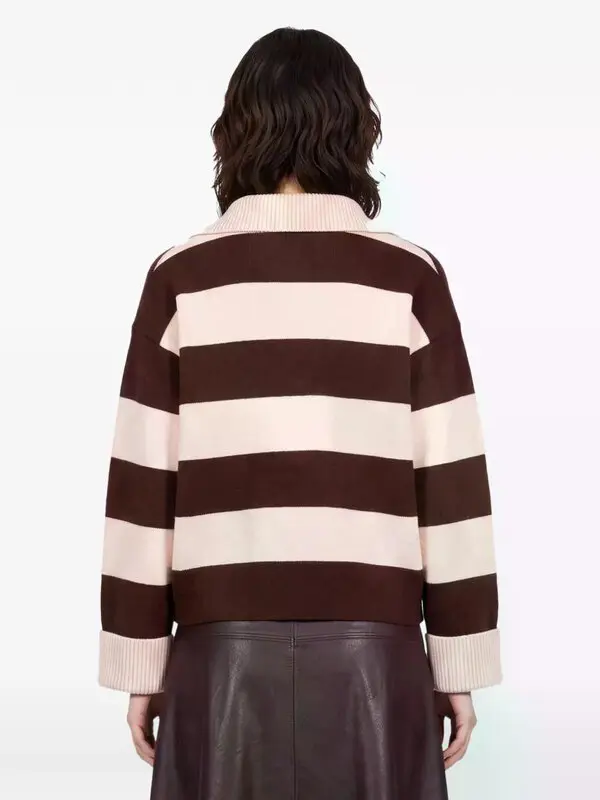 FORTE FORTE Striped Polo-collar Sweater