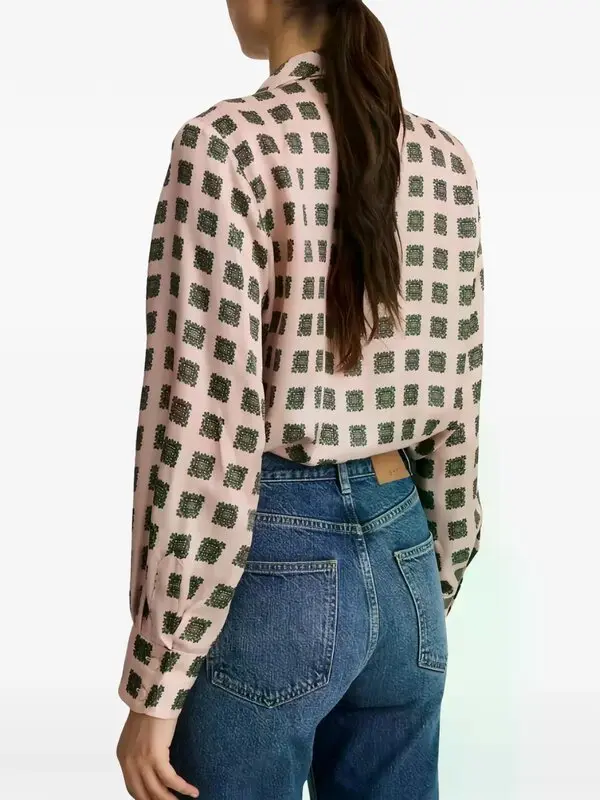 Smythe Medallion-print Necktie Blouse