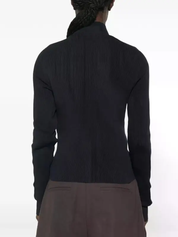Miu Miu Logo-embroidered Zip-up Cardigan