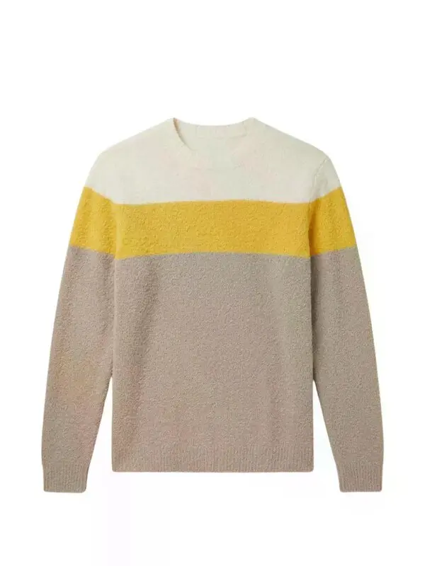 ROBERTO COLLINA Colour-block Bouclé-knit Sweater