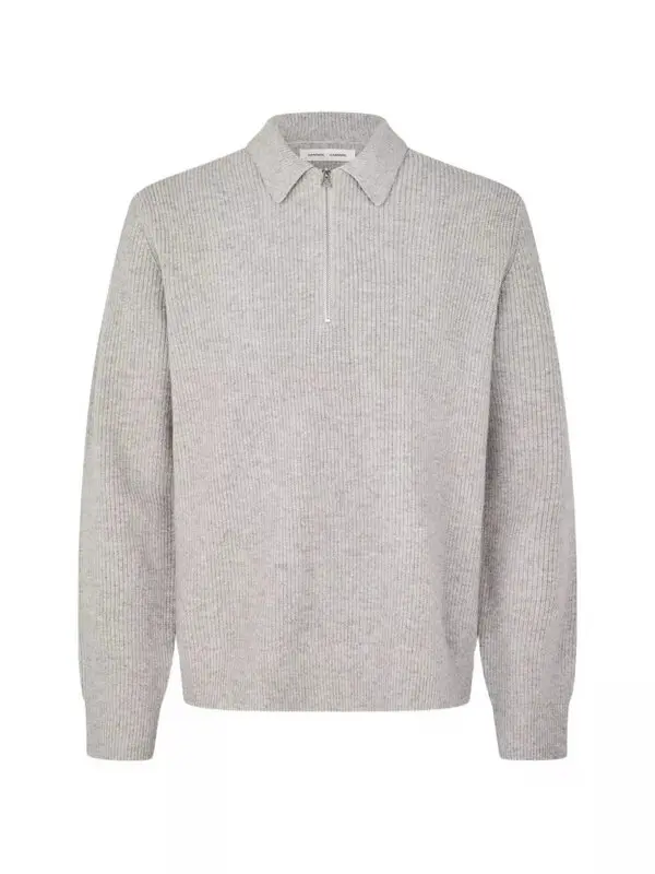 Samsøe Samsøe Saisaks Half-zip Polo Sweater - Grey