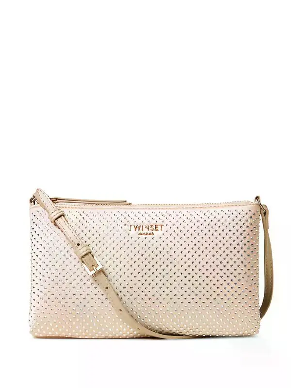 TWINSET Mini Satin Bag With Rhinestones - Neutrals