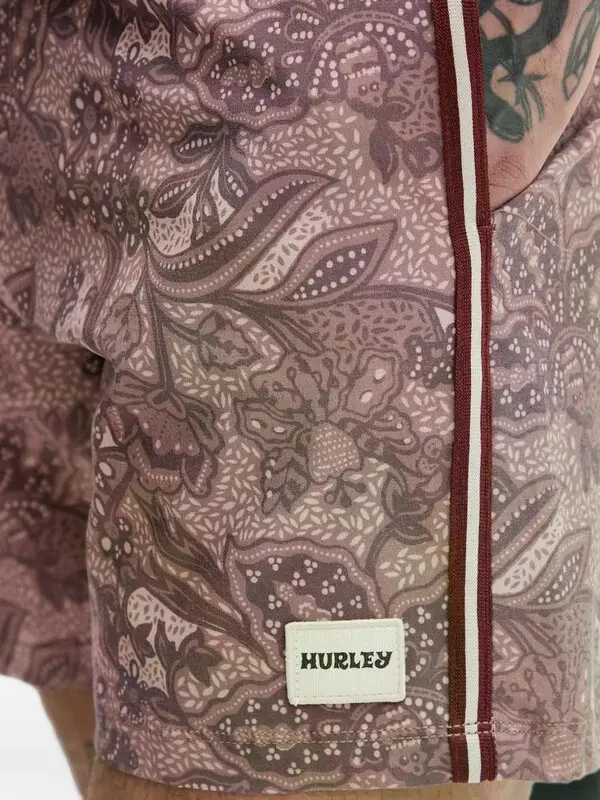 HURLEY Paisley-print Side-stripe Swim Shorts