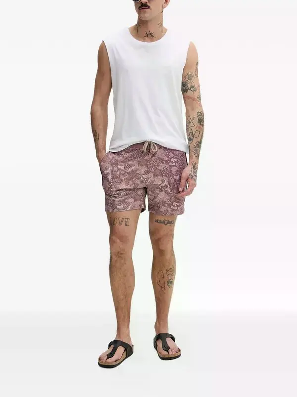 HURLEY Paisley-print Side-stripe Swim Shorts