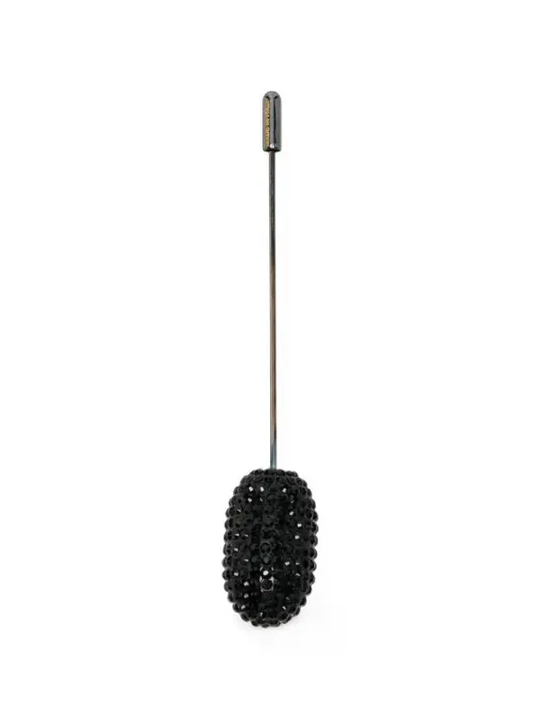Emporio Armani Crystal-embellished Pin - Black