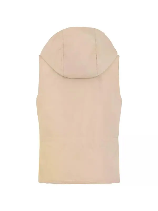 MOORER Embroidered Hooded Gilet - Neutrals