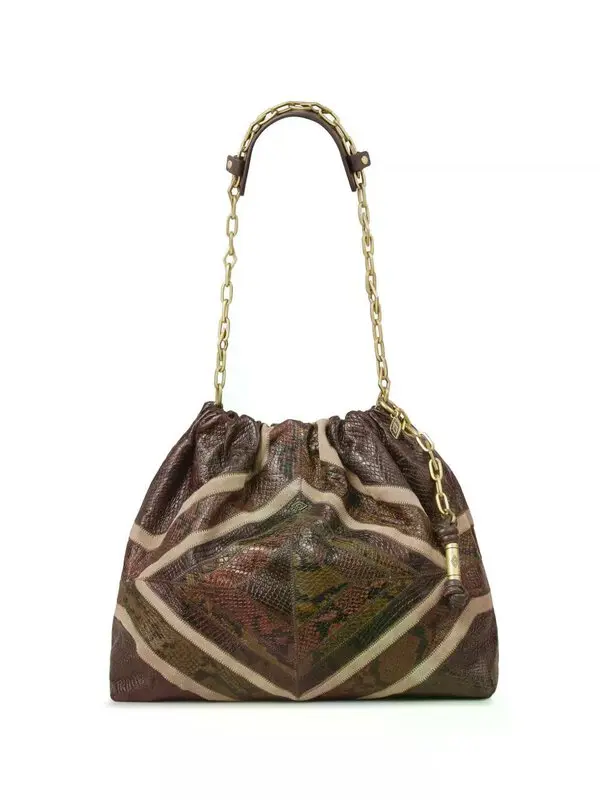 Ba&sh Junetote Snakeskin-effect Patchwork Shoulder Bag