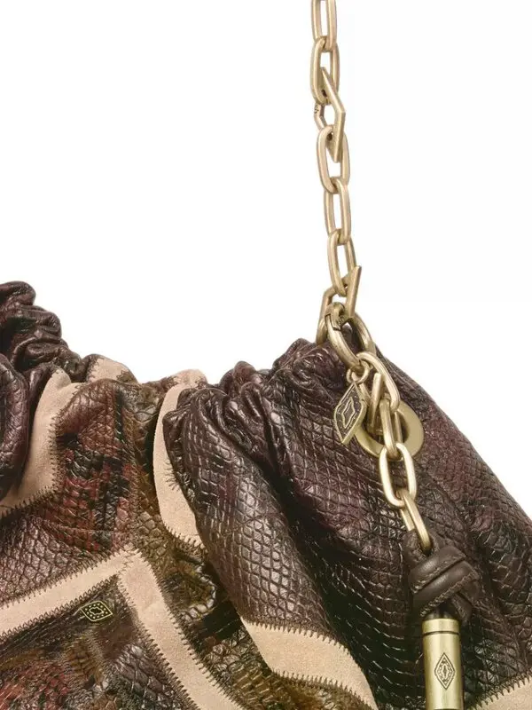 Ba&sh Junetote Snakeskin-effect Patchwork Shoulder Bag