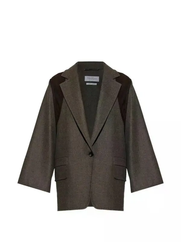 Max Mara Oversized Double Wool Jacket Brown
