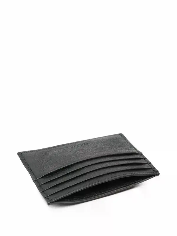 CANALI Logo-debossed Leather Cardholder