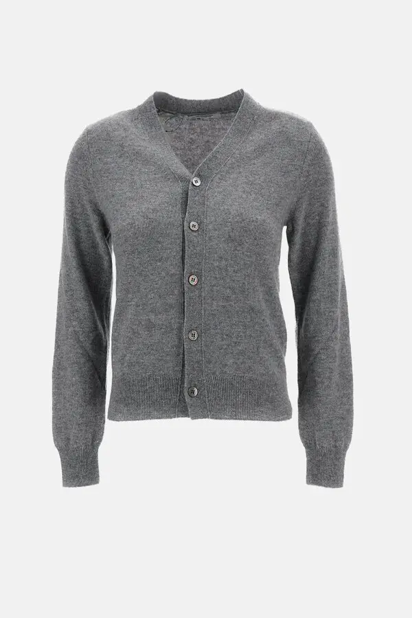 Comme Des Garçons Cardigan In Cashmere Con Scollo A V - Grigio