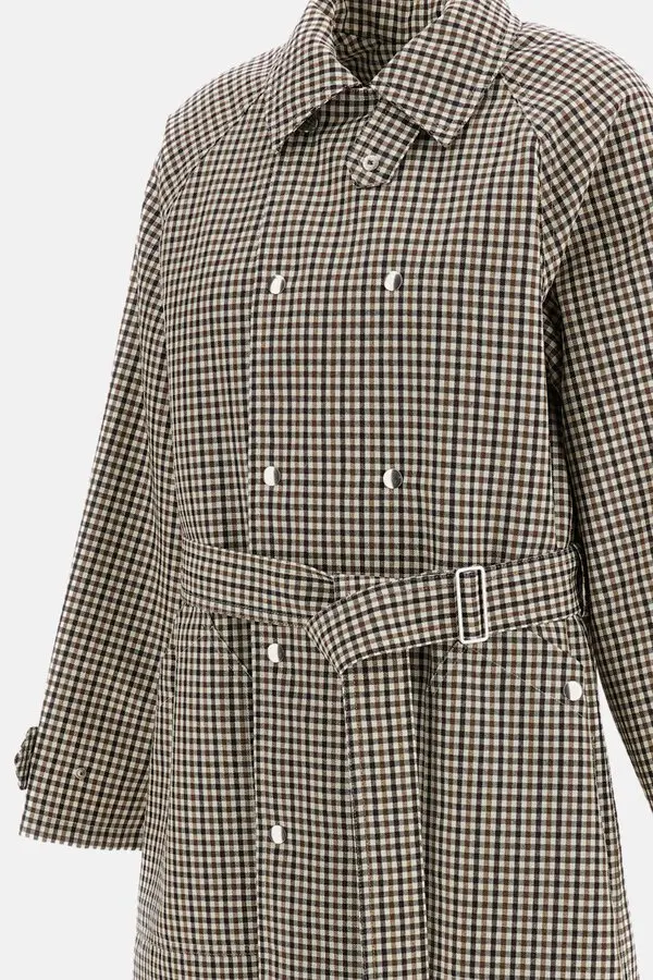 Plan C Cappotto In Lana A Quadretti