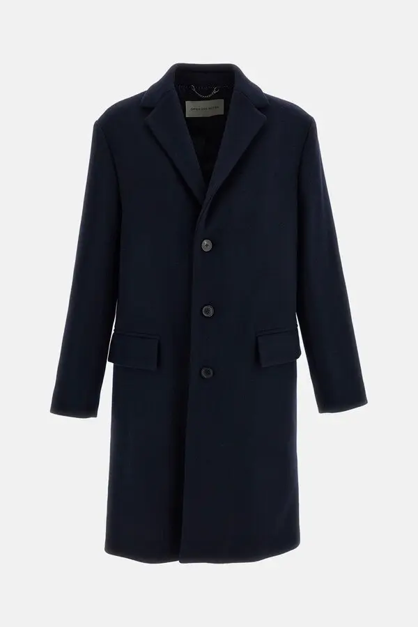 Dries Van Noten Cappotto In Misto Lana Rustic - Blu