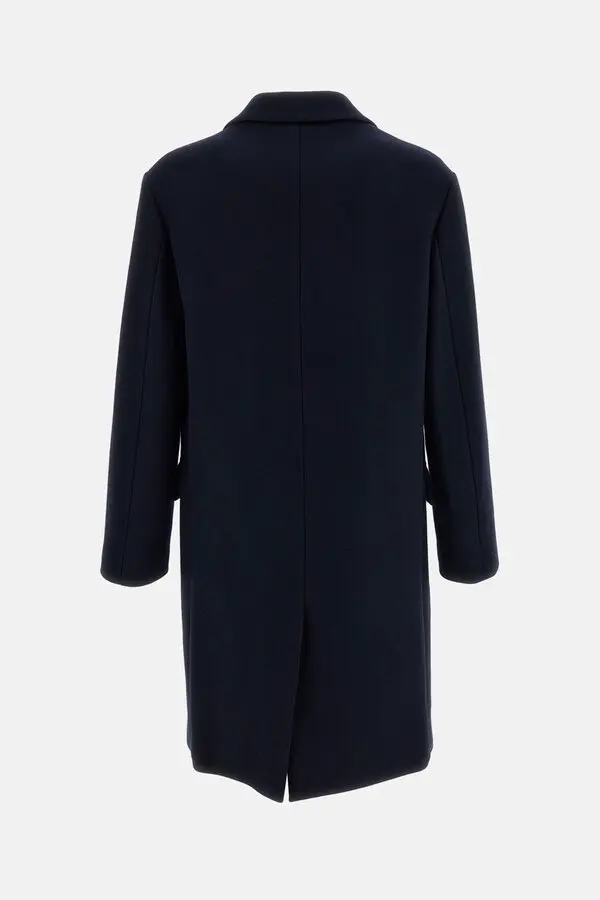 Dries Van Noten Cappotto In Misto Lana Rustic - Blu